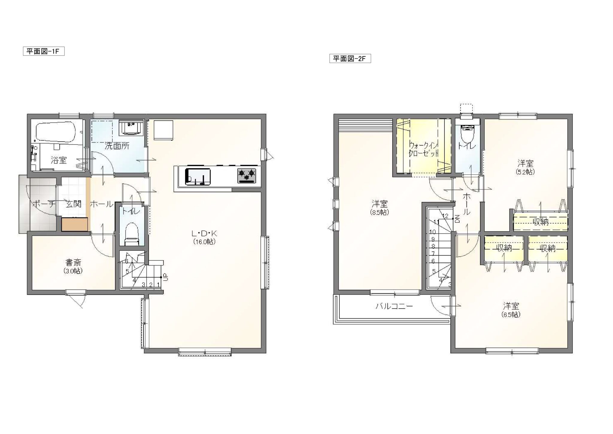 間取り・家づくりのシミュレーション|2階建て 3LDK+D+WIC 間口:西 7,280㎜ | 首都圏 1660万円 | 注文住宅・家を建てるなら一建設株式会社