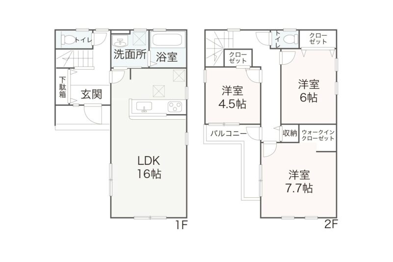 間取り・家づくりのシミュレーション|2階建て 3LDK 間口:南 6,370mm | 東海 1469万円 | 注文住宅・家を建てるなら一建設株式会社