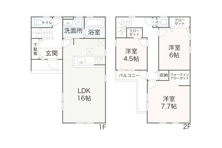 間取り・家づくりのシミュレーション|2階建て 3LDK 間口:南 6,370mm | 東海 1469万円 | 注文住宅・家を建てるなら一建設株式会社