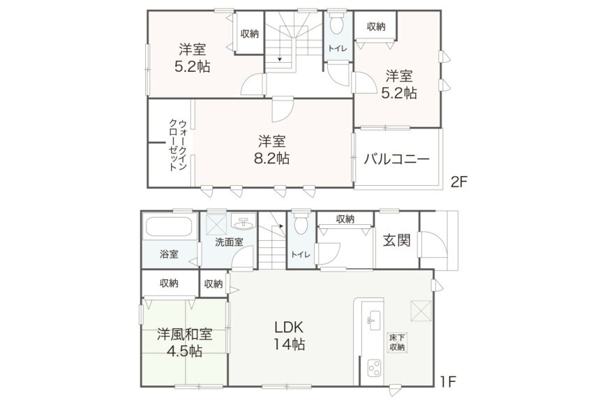 間取り・家づくりのシミュレーション|2階建て 4LDK 間口:東 5,460mm | 東海 1542万円 | 注文住宅・家を建てるなら一建設株式会社