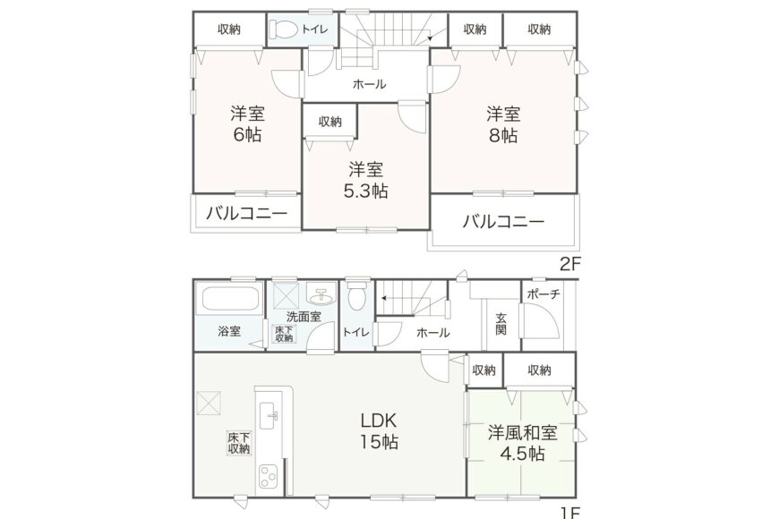 間取り・家づくりのシミュレーション|2階建て 4LDK 間口:東 5,460mm | 東海 1569万円 | 注文住宅・家を建てるなら一建設株式会社