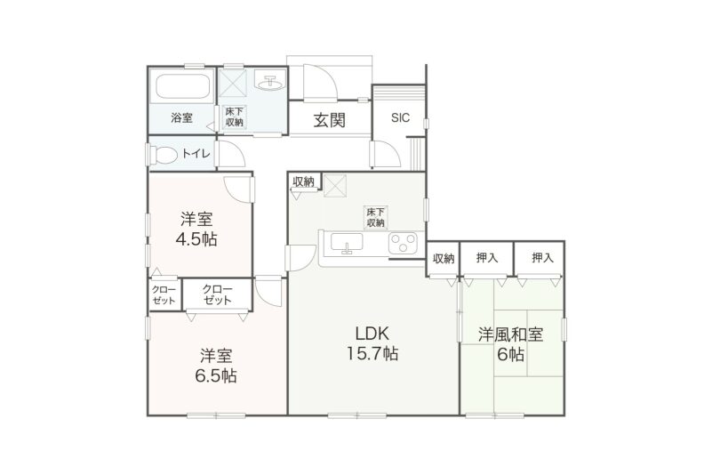 間取り・家づくりのシミュレーション|平屋 3LDK 間口:北 10,920mm | 東海 1450万円 | 注文住宅・家を建てるなら一建設株式会社